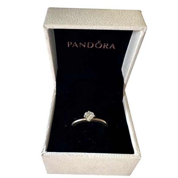 Pandora | Jewelry | Pandora Sparkling Heart Solitaire Ring In Sterling ...